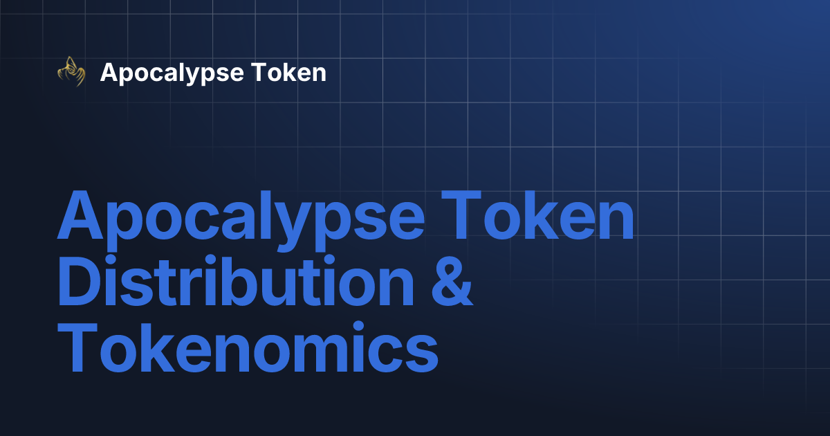Apocalypse Token Distribution & Tokenomics | Apocalypse Token